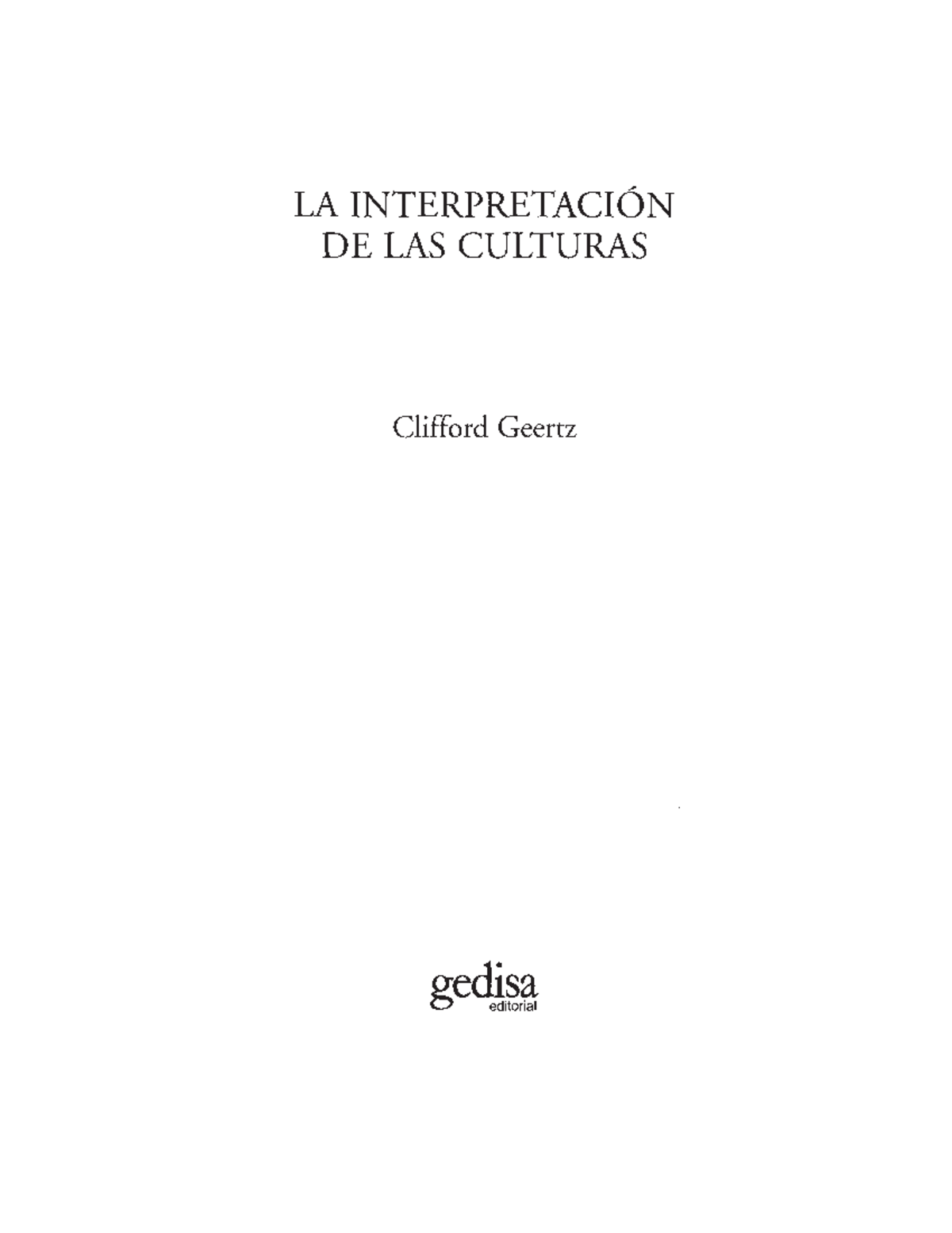 La Interpretación de las culturas - Clifford Geertz - 1997 ...