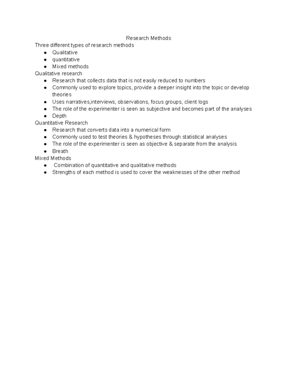 Research Methods - These notes help go over key concepts from the ...
