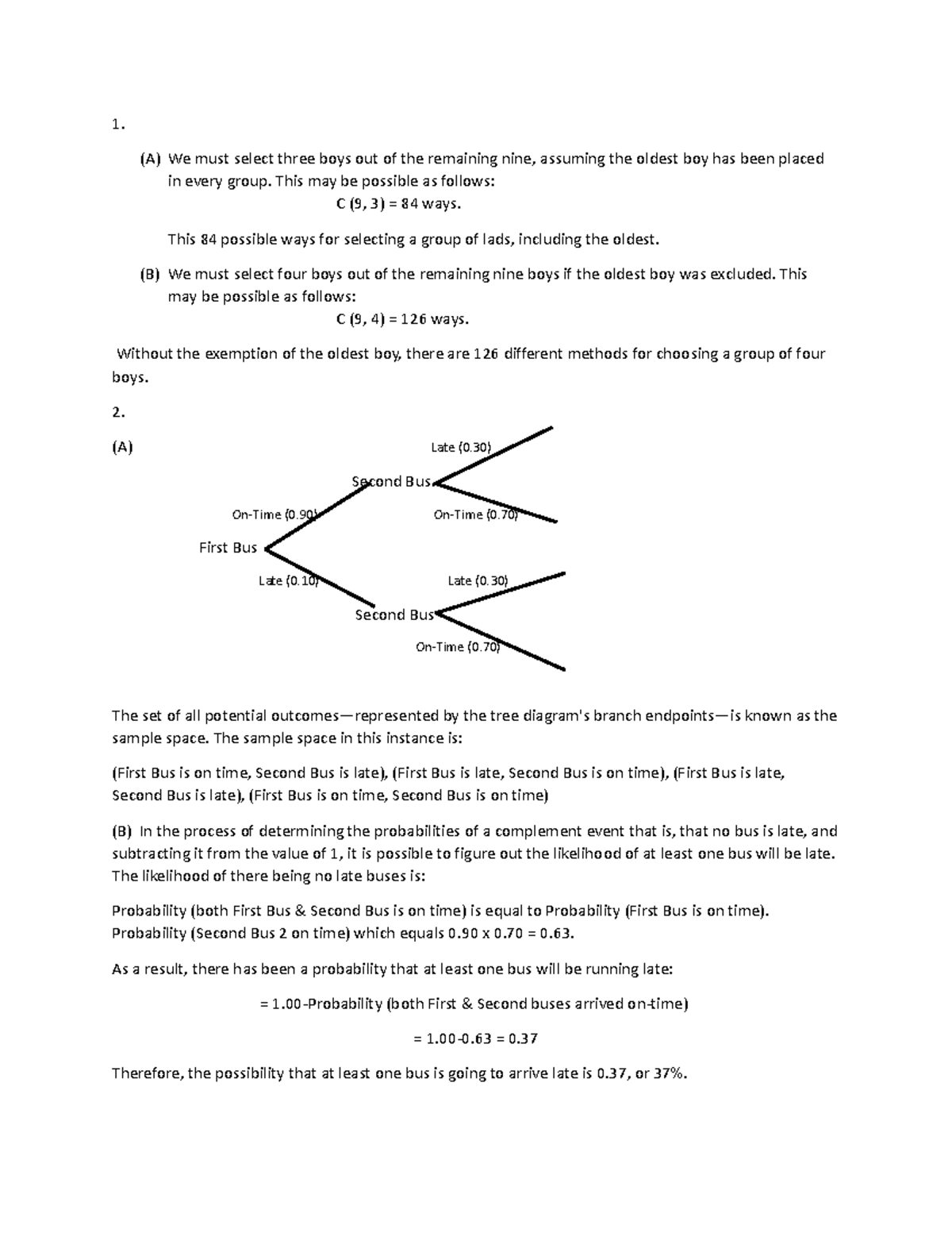 A2 Avin - Questions and answers on basic probability questions - 1. (A) We must select three ...