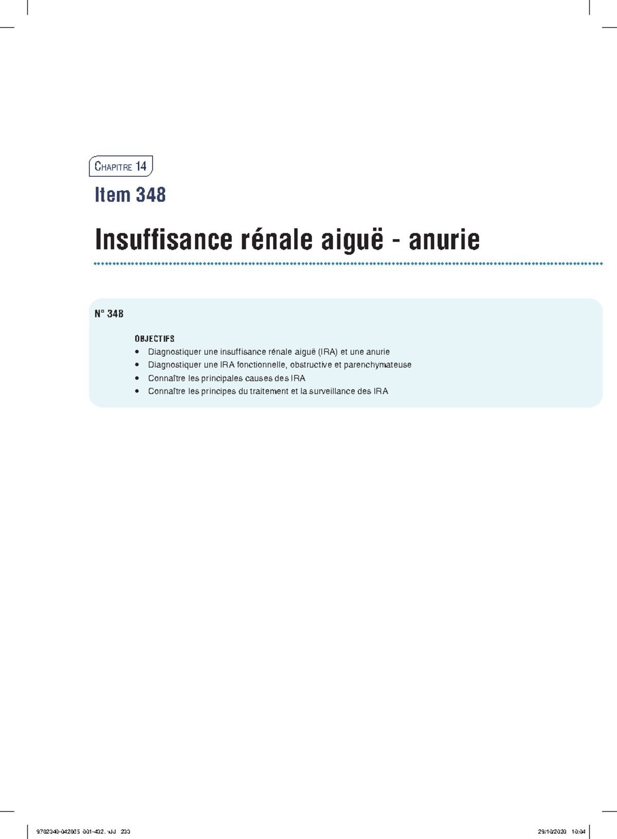 Nephro 9e ed 2020 ellipses chap14 insuffisance renale aigue - Chapitre 14 Item 348 Insuffisance ...