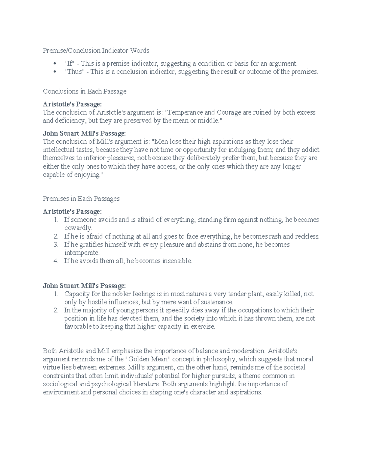 PHL111 Module 1 Journal - Premise/Conclusion Indicator Words "If ...