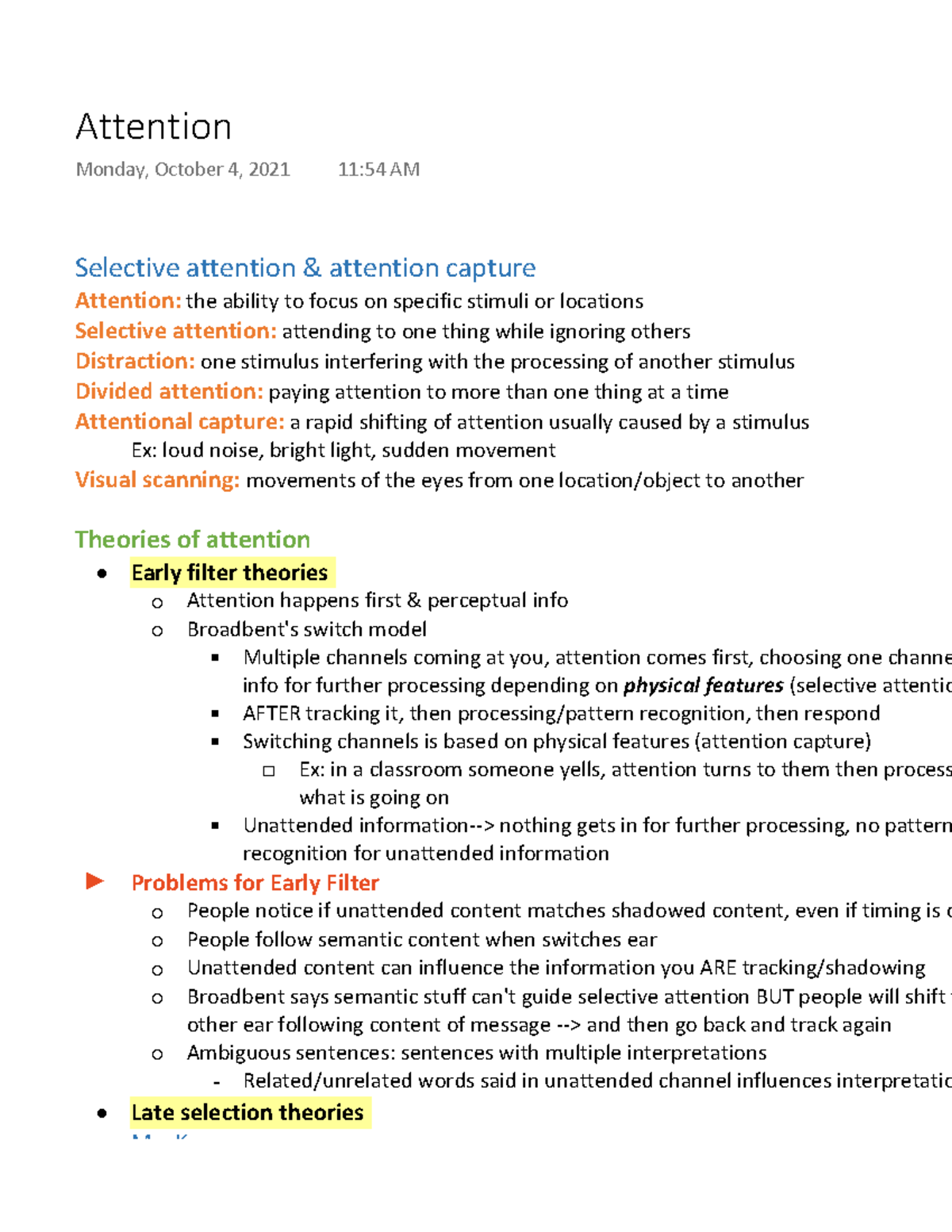 Attention - Selective attention & attention capture Attention: the ...