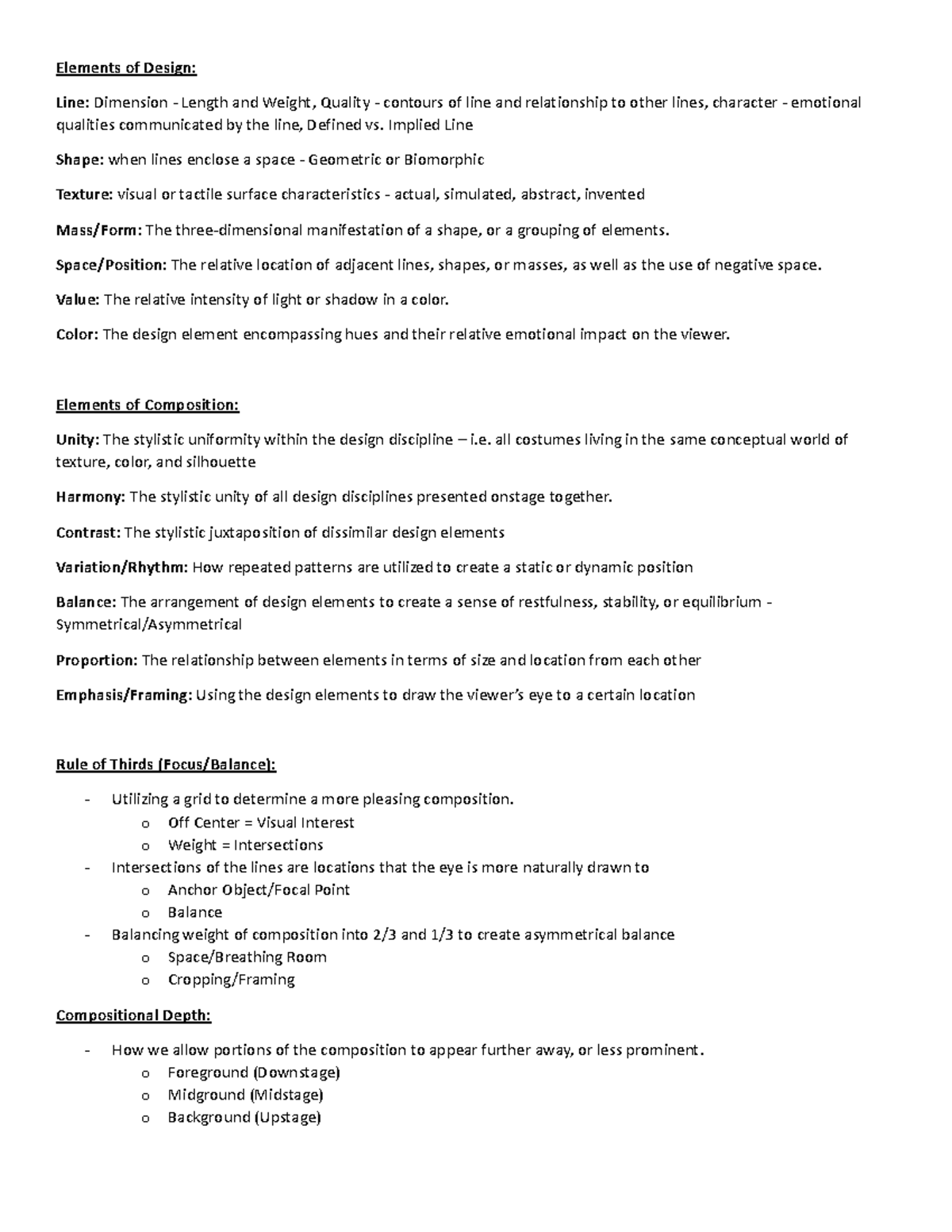 Elements of Design and Composition Definitions - Elements of Design ...
