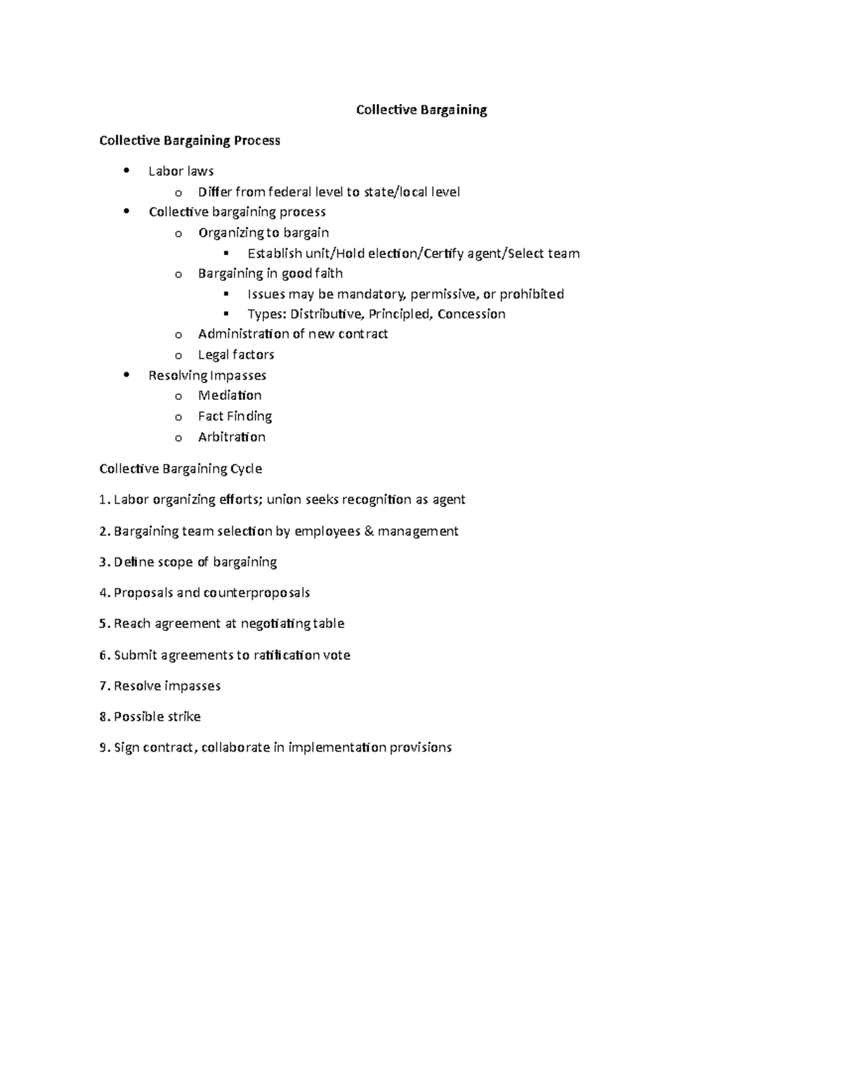 Collective Bargaining - Studocu