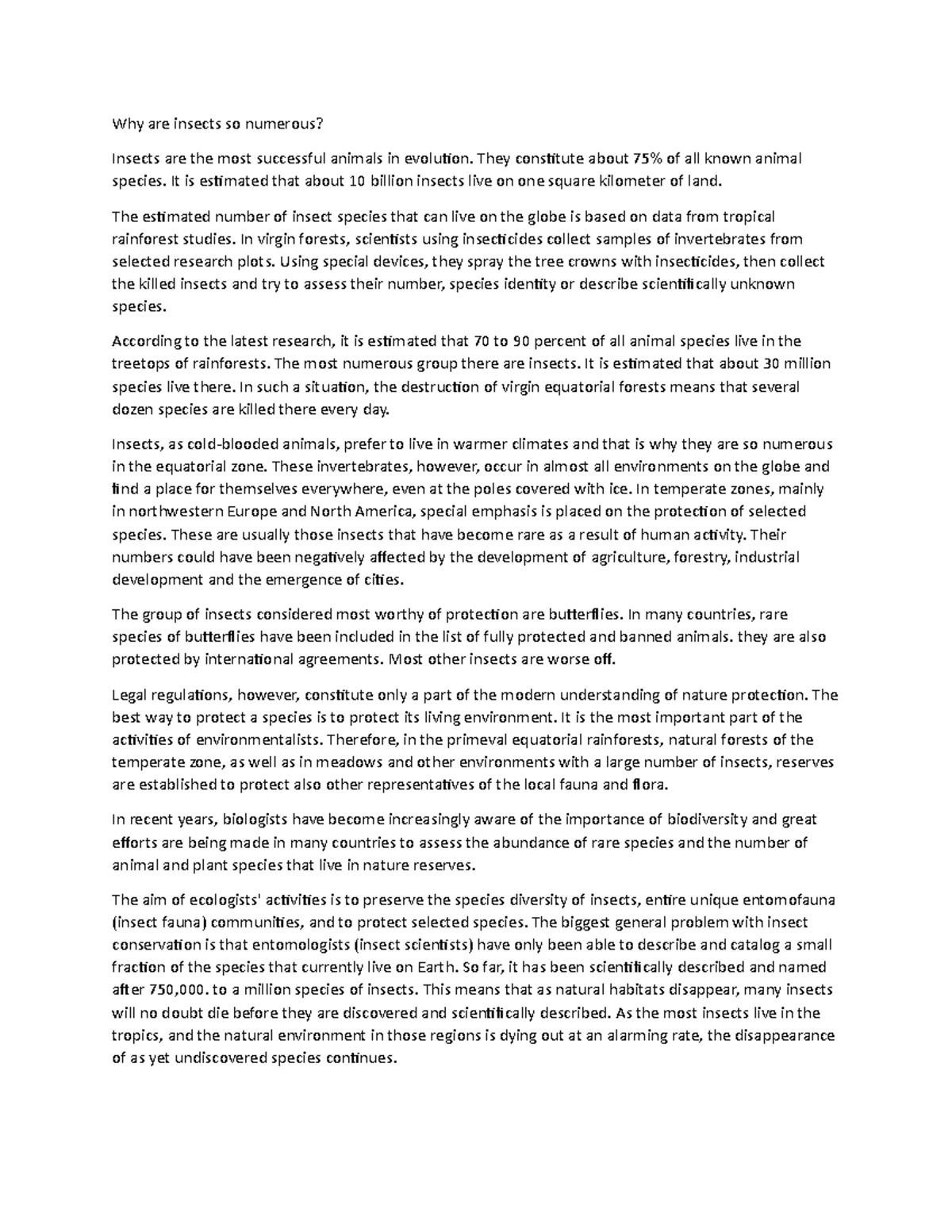 Why are insects so numerous - Why are insects so numerous? Insects are ...