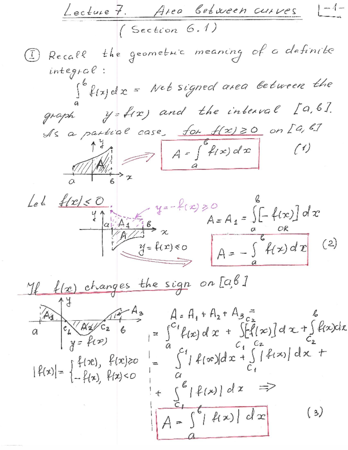 Calculus 2 Math 122 Area between Curves - Lecture 7. Area between ...