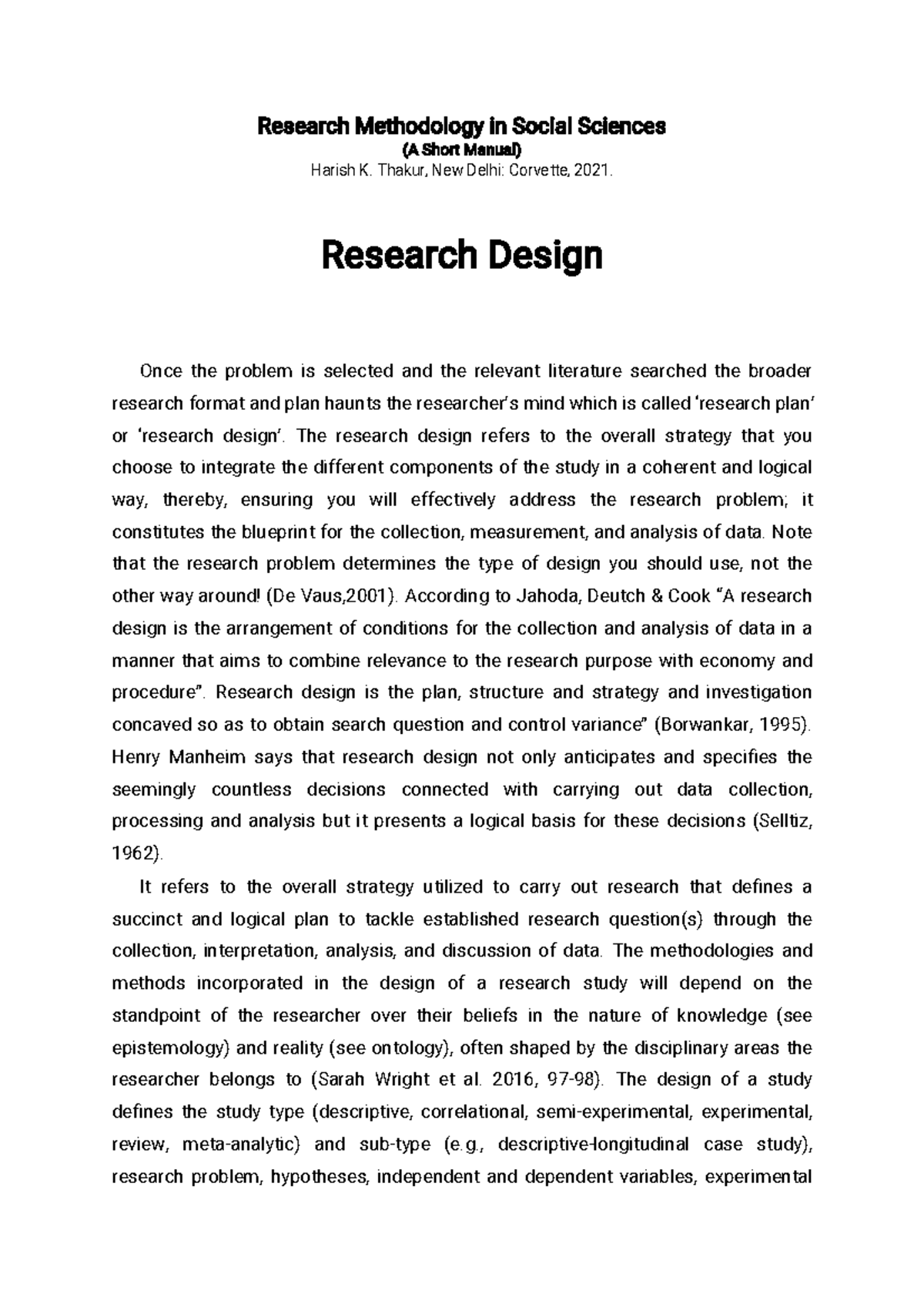 Resaearch Design - Analytical chemistry - Research Methodology in ...