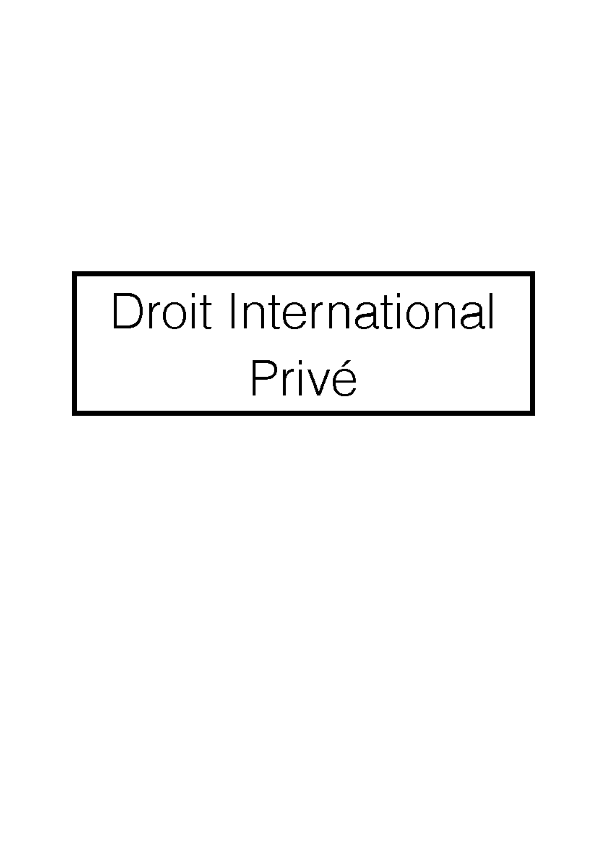 Droit-International-Privé - Droit International Introduction Section 1 ...