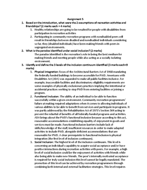 Assignment 1 Federal Disability Reference Guide - KIN 344 Assignment 1 ...