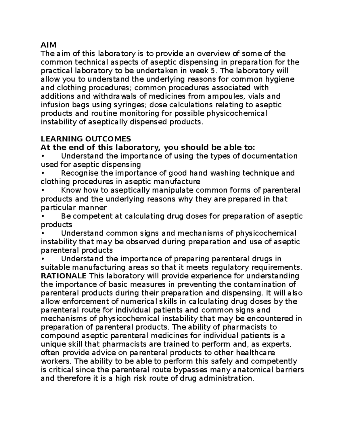 Week 4 laboratory - AIM The aim of this laboratory is to provide an ...