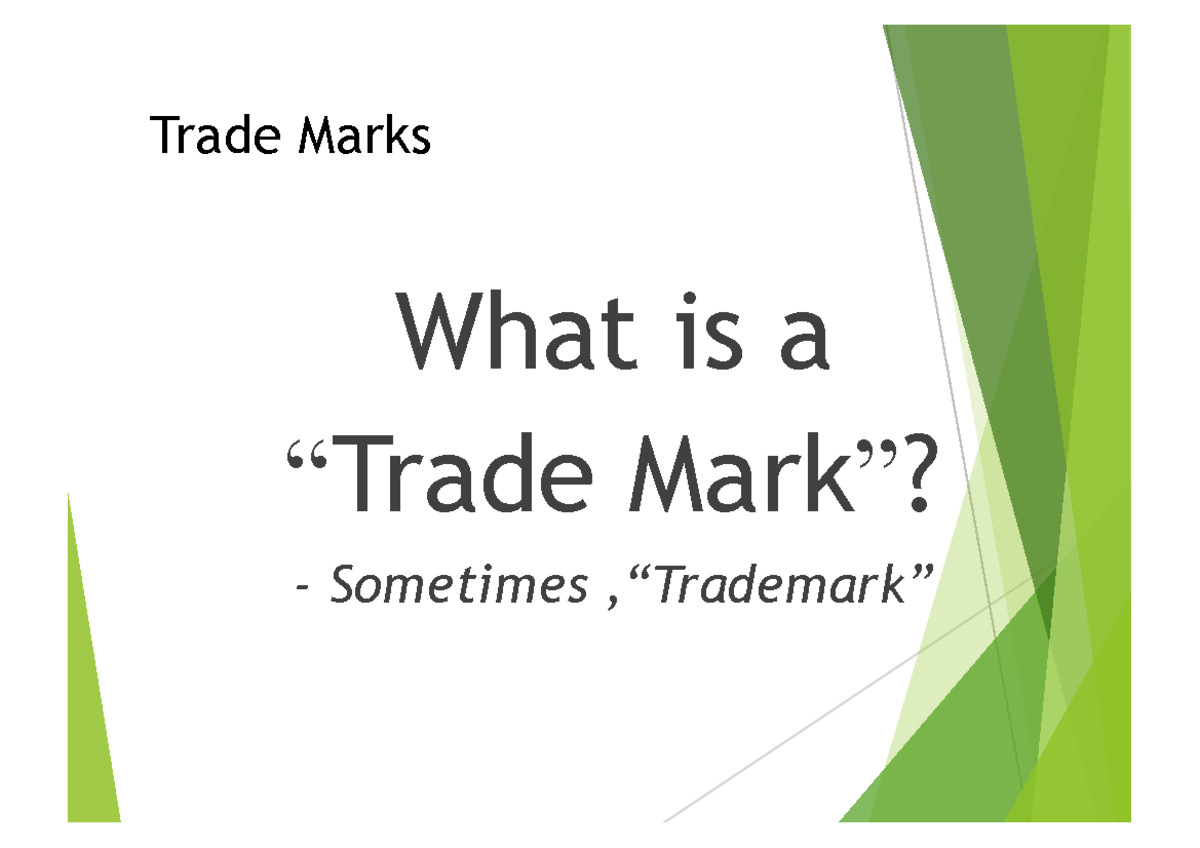 EG2401 A Chapter 11 Trade Mark - What is a