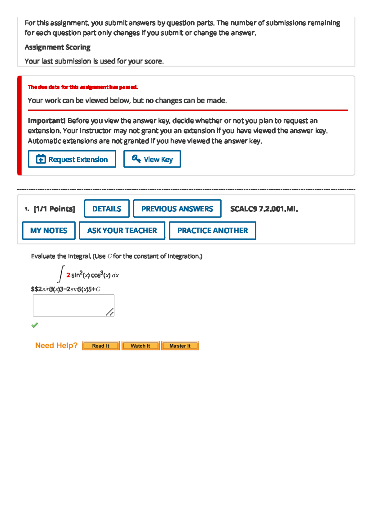 7.2 Trigonometric Integrals - Math 152, section 4, Spring 2023 Web ...