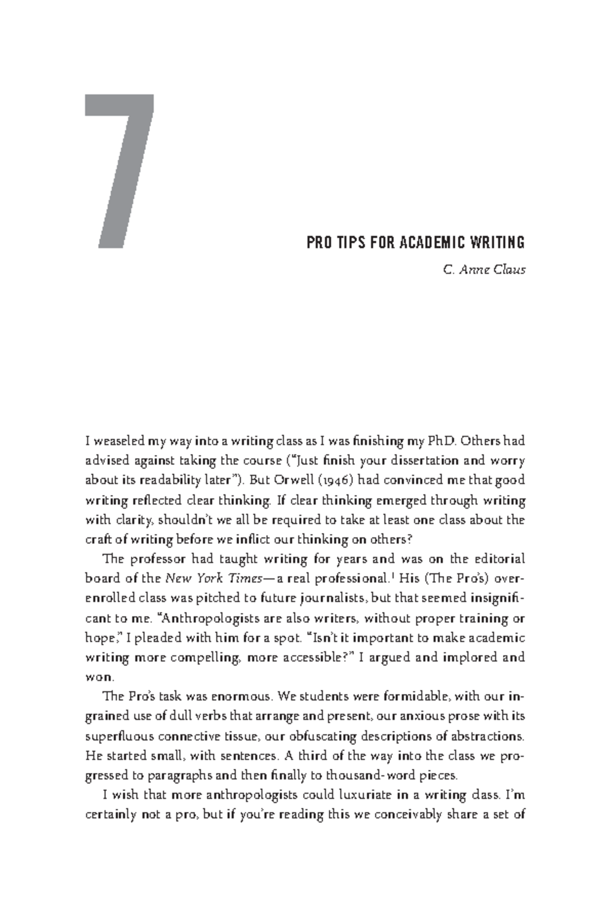 3. Writing Anthropology - Ch 7e - 7 PRO TIPS FOR ACADEMIC WRITING C ...