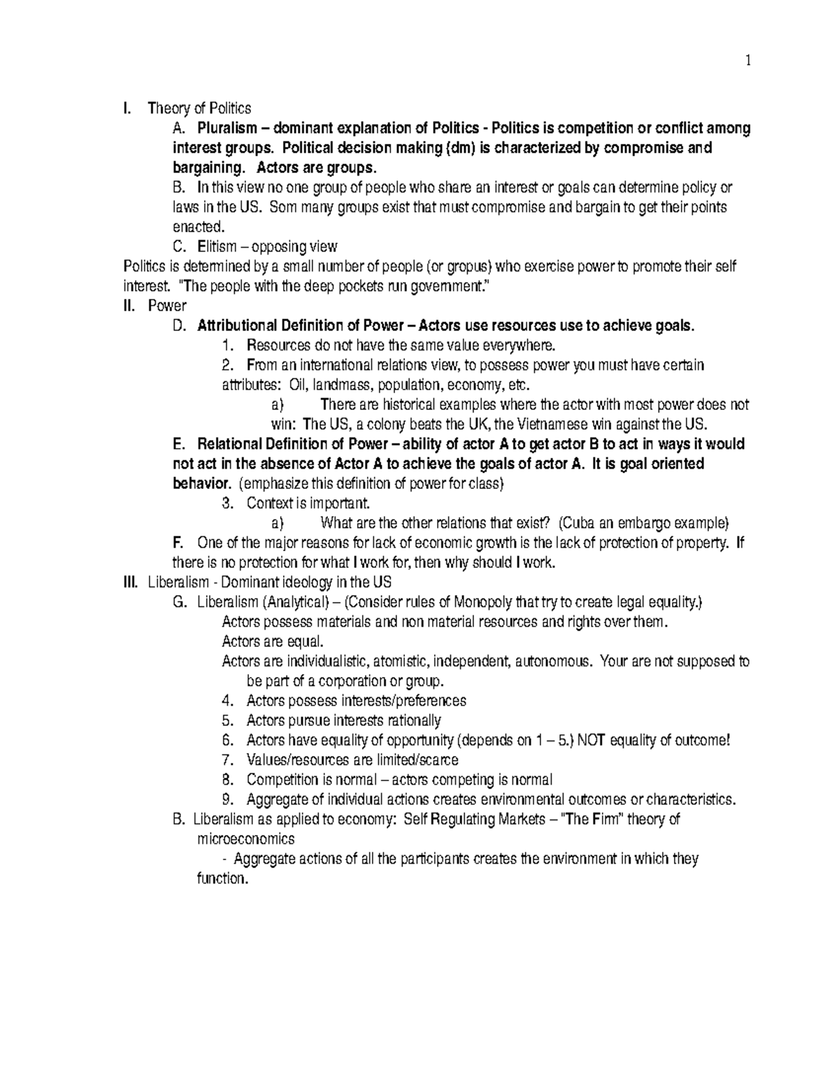 Theory of Politics: Pluralism Elitism Power Liberalism and Political ...