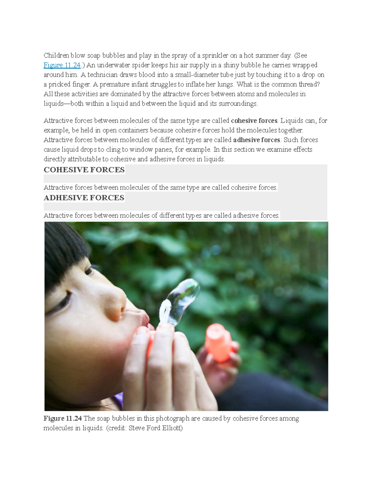 Lesson Note on Cohesion and Adhesion - Children blow soap bubbles and ...