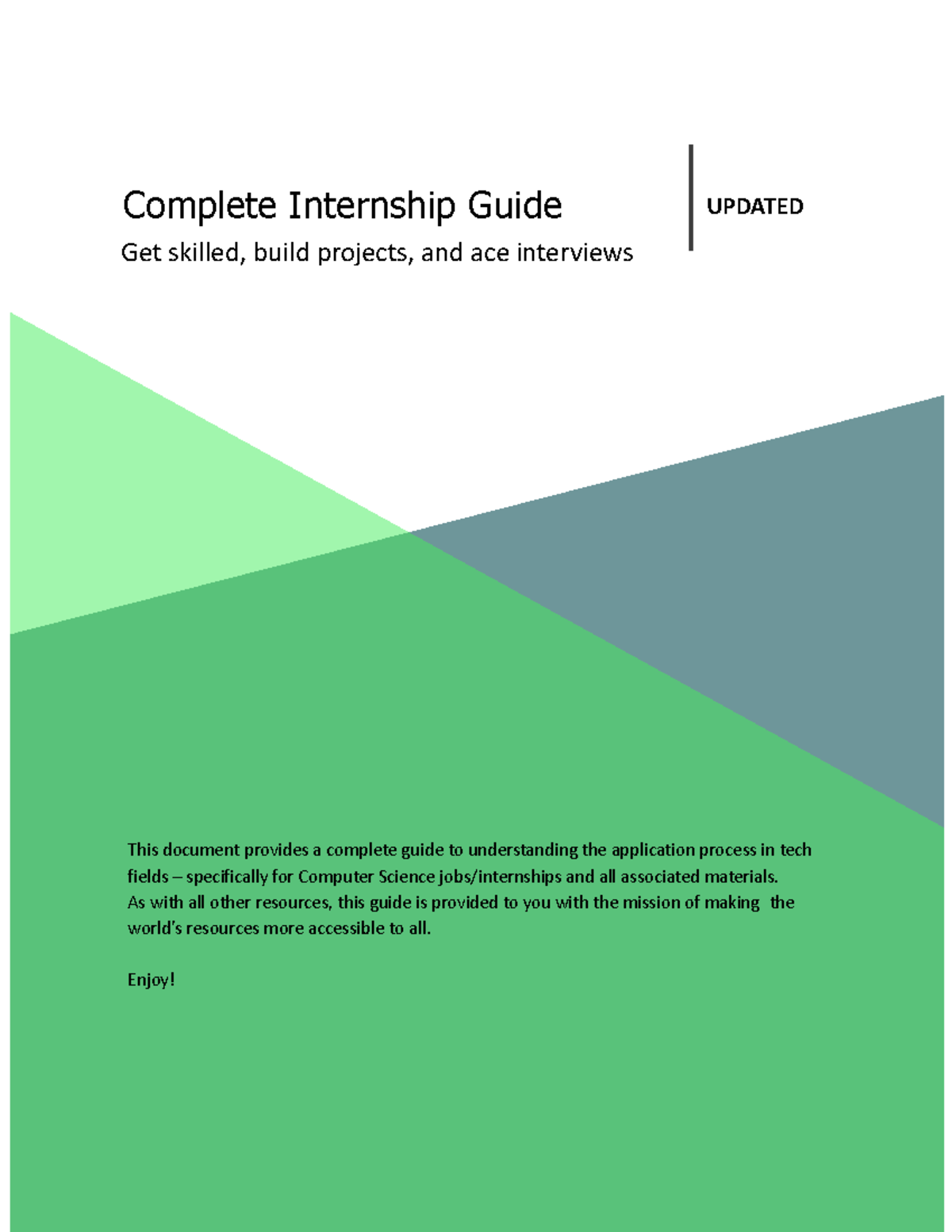 Updated Internship Guide - Complete Internship Guide Get skilled, build ...