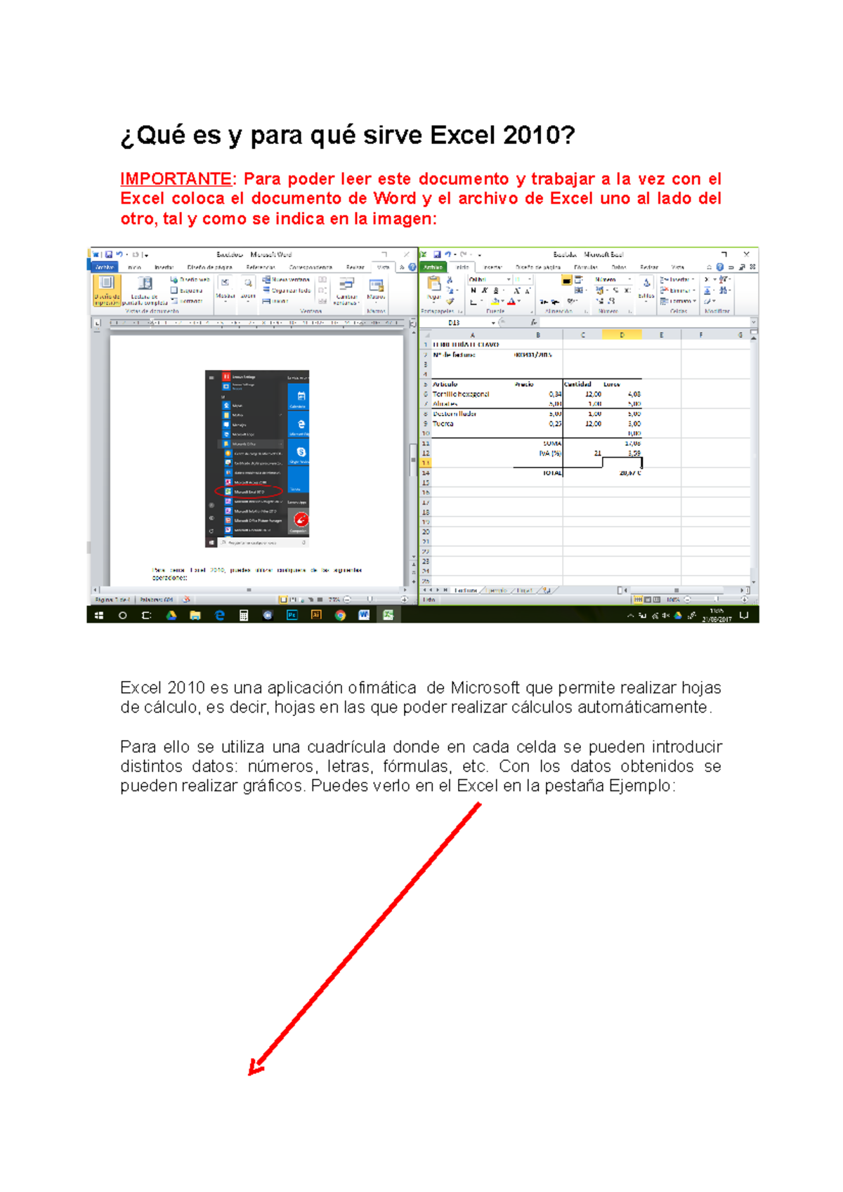 Excel básico - ¿Qué es y para qué sirve Excel 2010? IMPORTANTE: Para ...