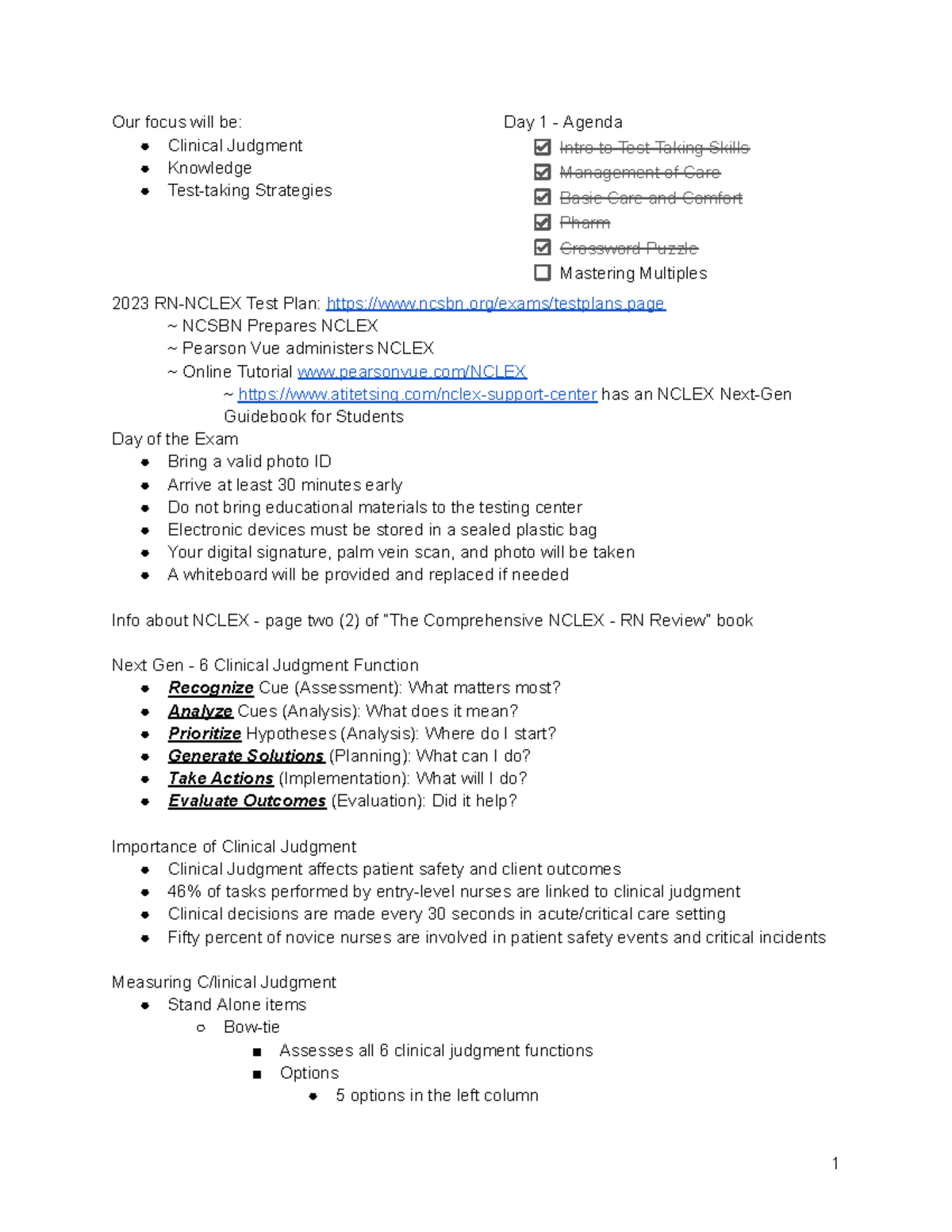 ATI Live Review - Our focus will be: Clinical Judgment Knowledge Test ...