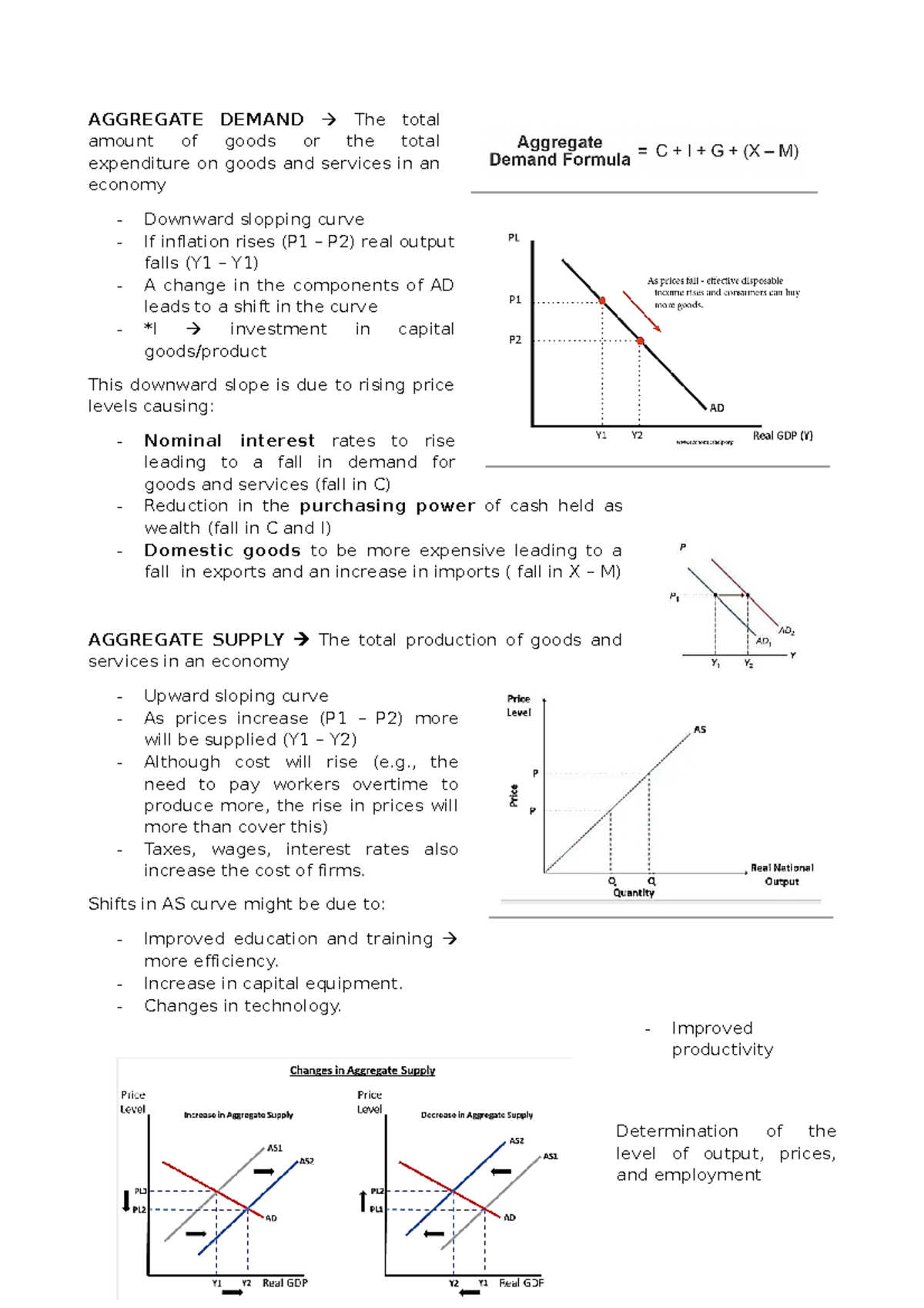 Aggregate Demand AND Supply - AGGREGATE DEMAND The total amount of ...