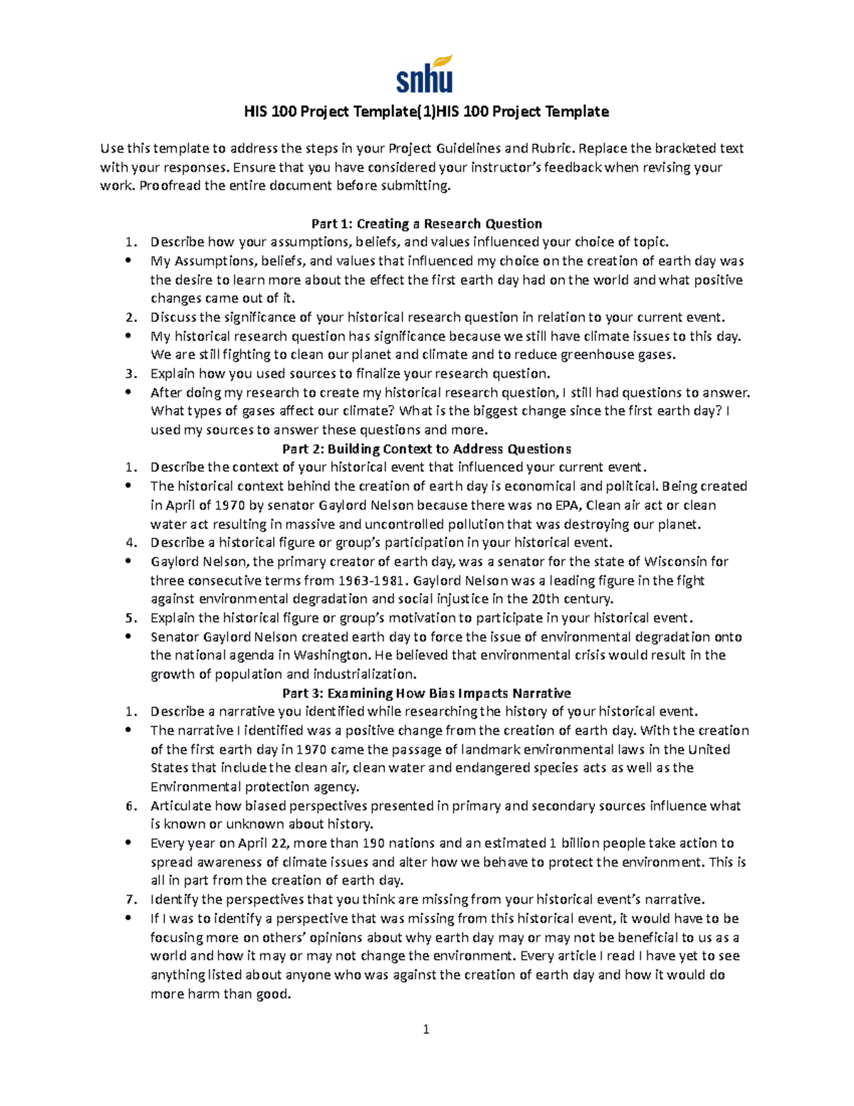 HIS 100 Project - none - HIS 100 Project Template(1)HIS 100 Project ...
