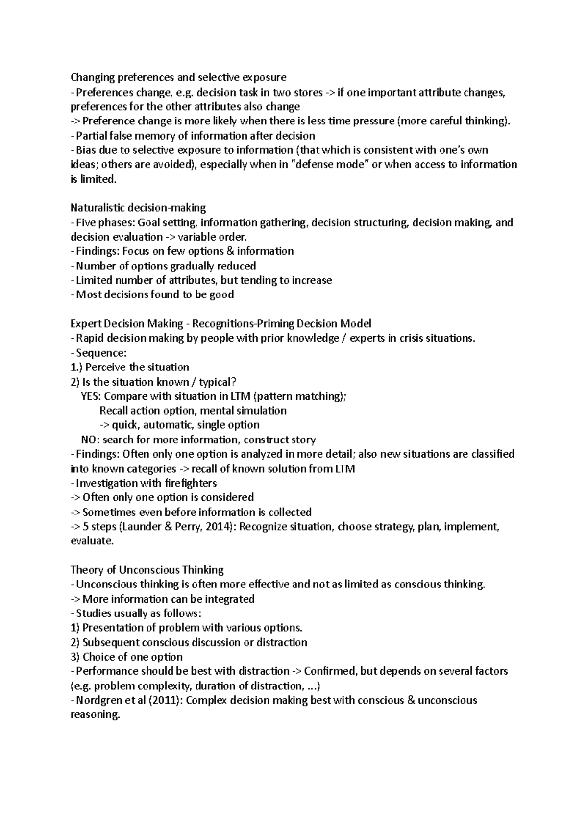 Changing preferences and selective exposure - Changing preferences and ...