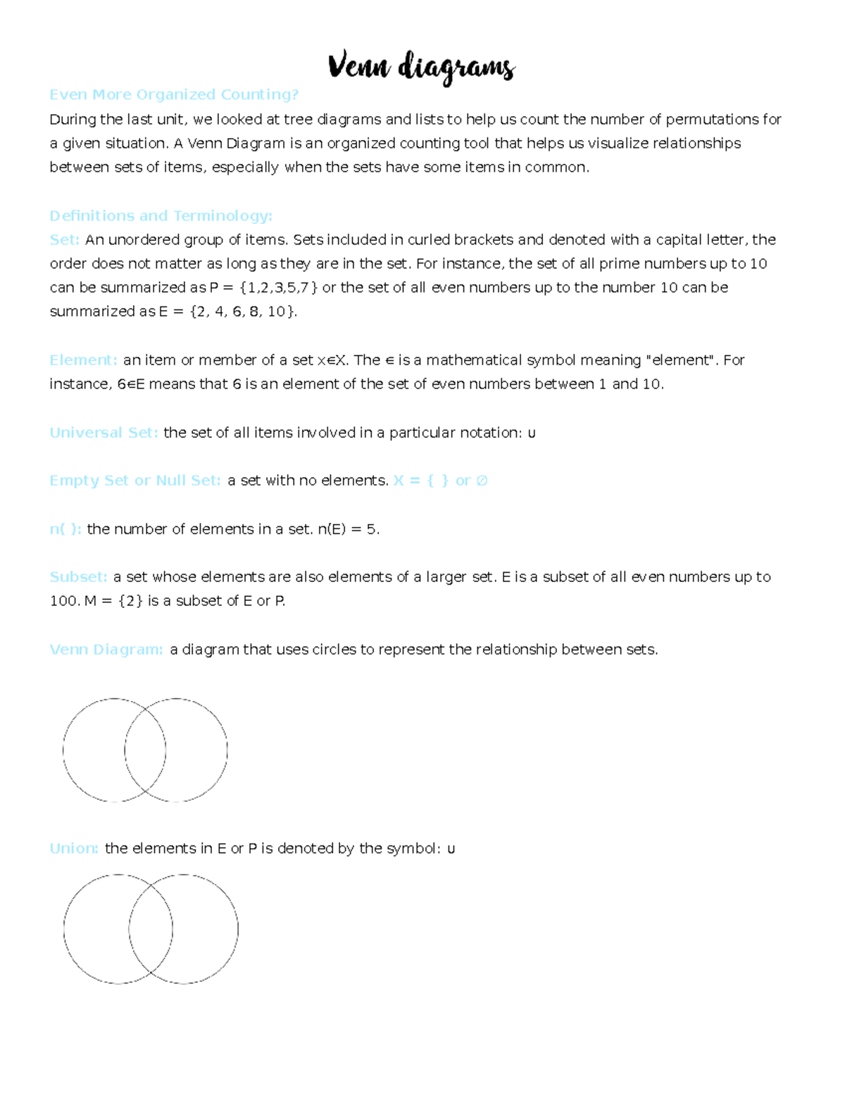 5.1 Venn Diagrams - You're far from the only person I've encountered ...