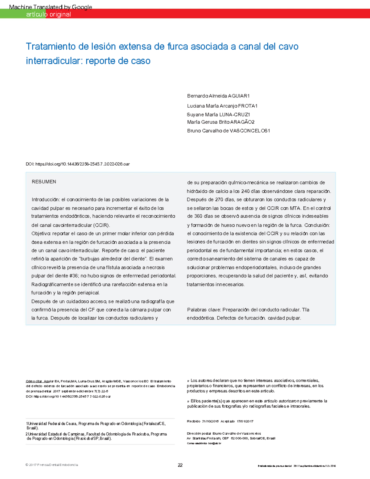 Tratamiento de lesión extensa de furca asociada a canal del cavo ...