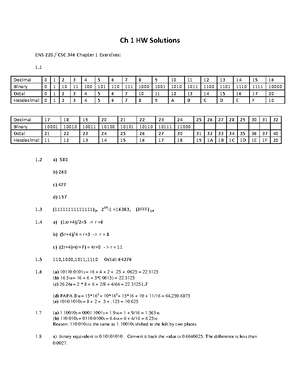 Chapter 2 Homework v3 - N/A - ENS 220 / CSC 346 Chapter 2 Exercises 1 ...