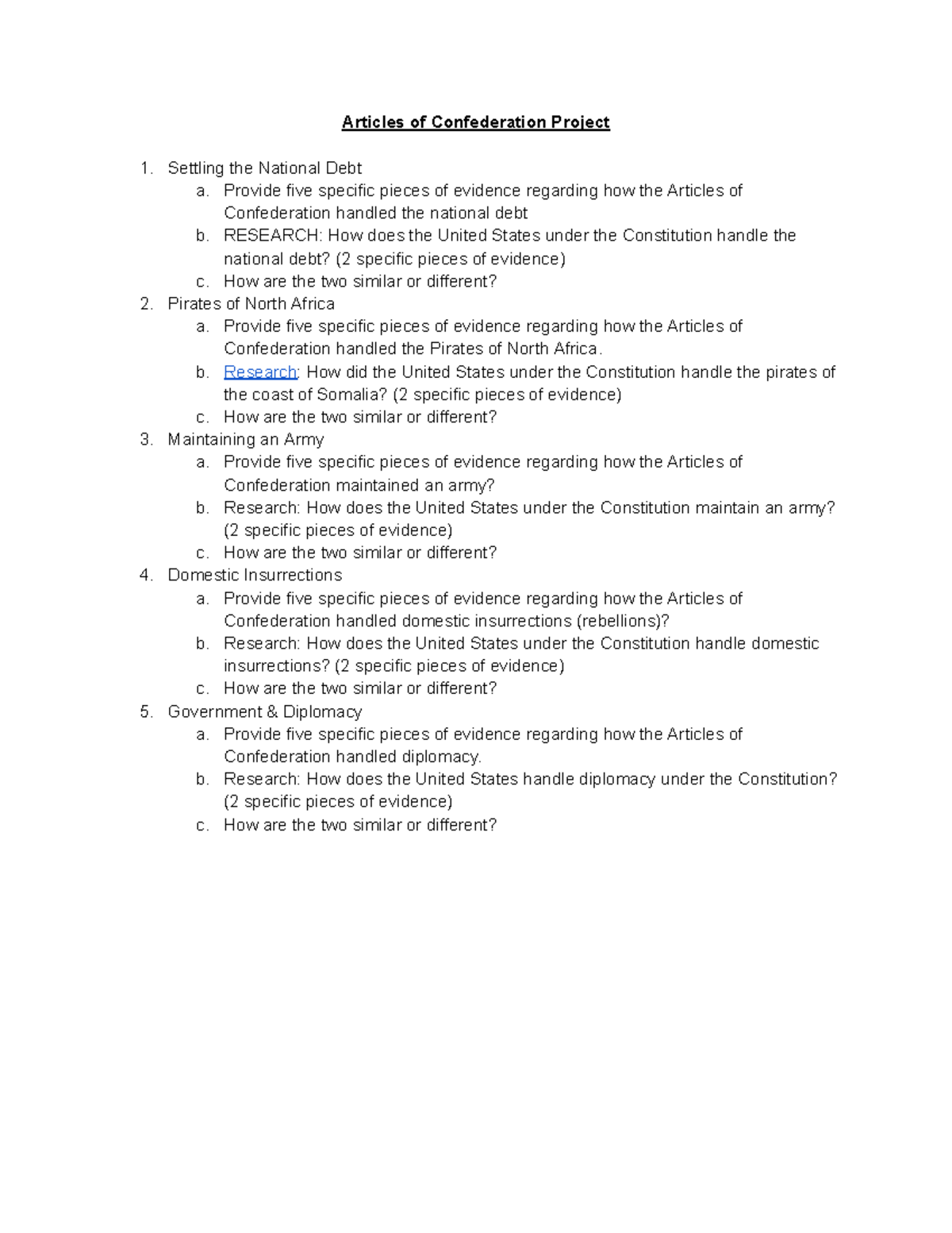 Copy of Articles of Confederation Project - Articles of Confederation ...