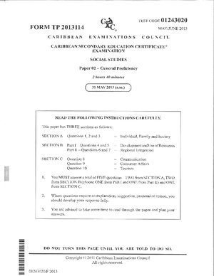 Social-studies-SBA sample - CXC SOCIAL STUDIES SCHOOL BASED ASSIGNMENT ...