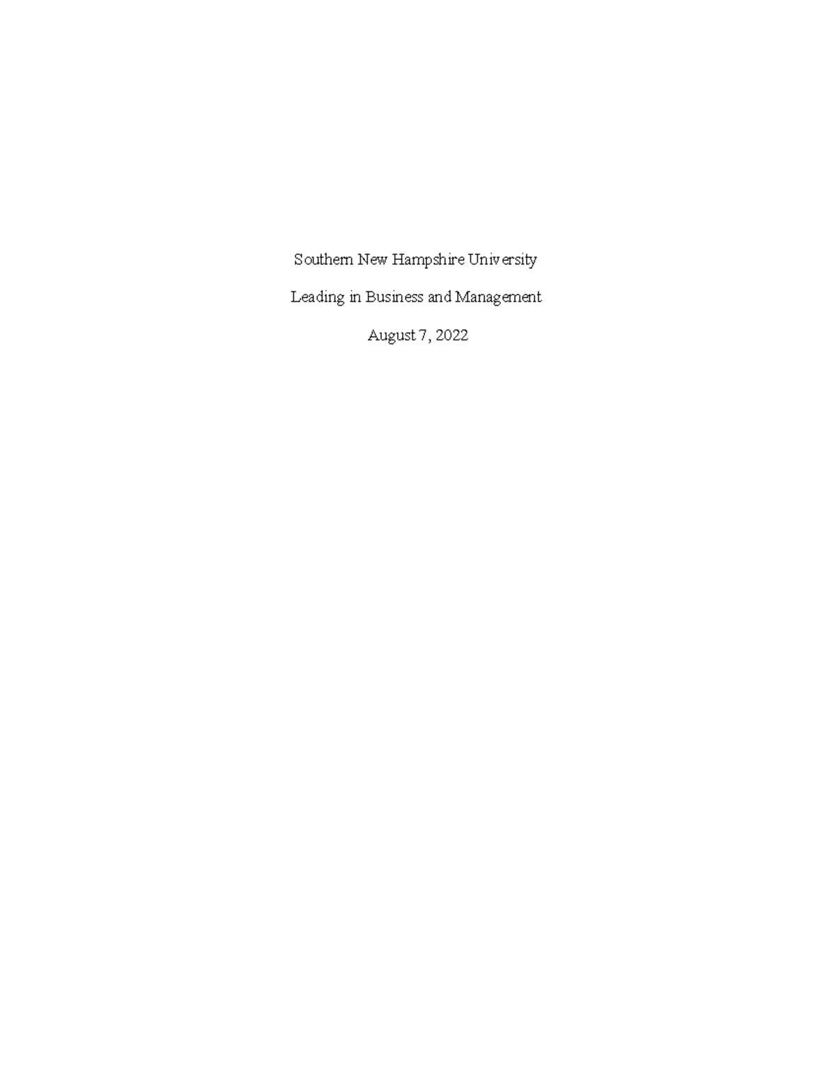 Module 6 - Organizational Structure - Southern New Hampshire University ...