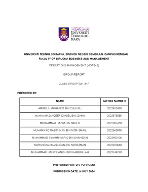 TPT251 Individual Assignment [Report] - TPT251 INDIVIDUAL ASSIGNMENT ...