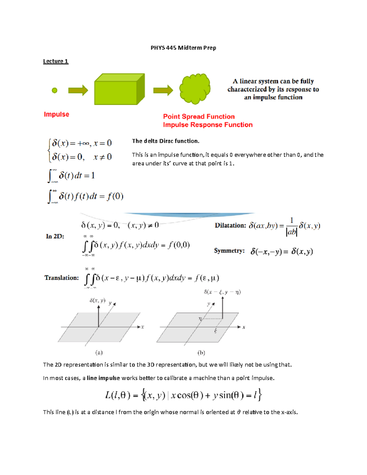 PHYS 445 Midterm Prep - part 1 - PHYS 445 Midterm Prep Lecture 1 The ...
