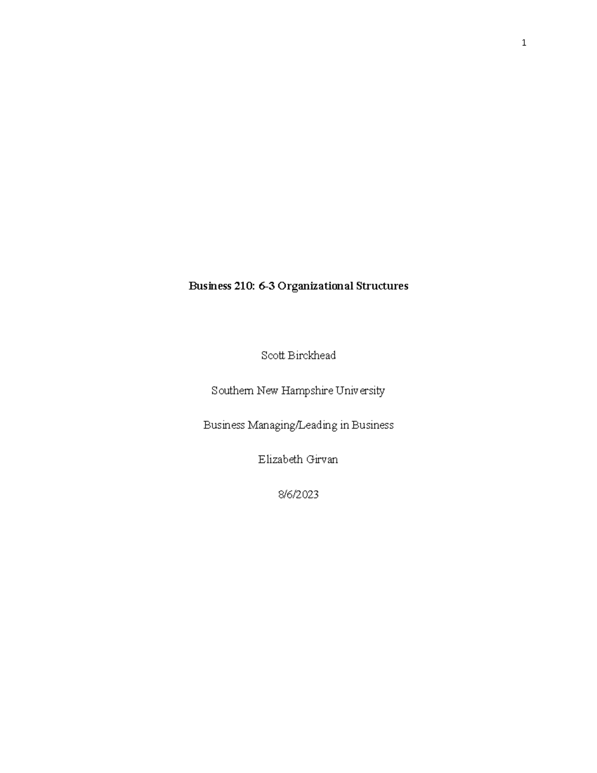 6-3 Organizational Structures - Having each manager have different positions and expertise under ...