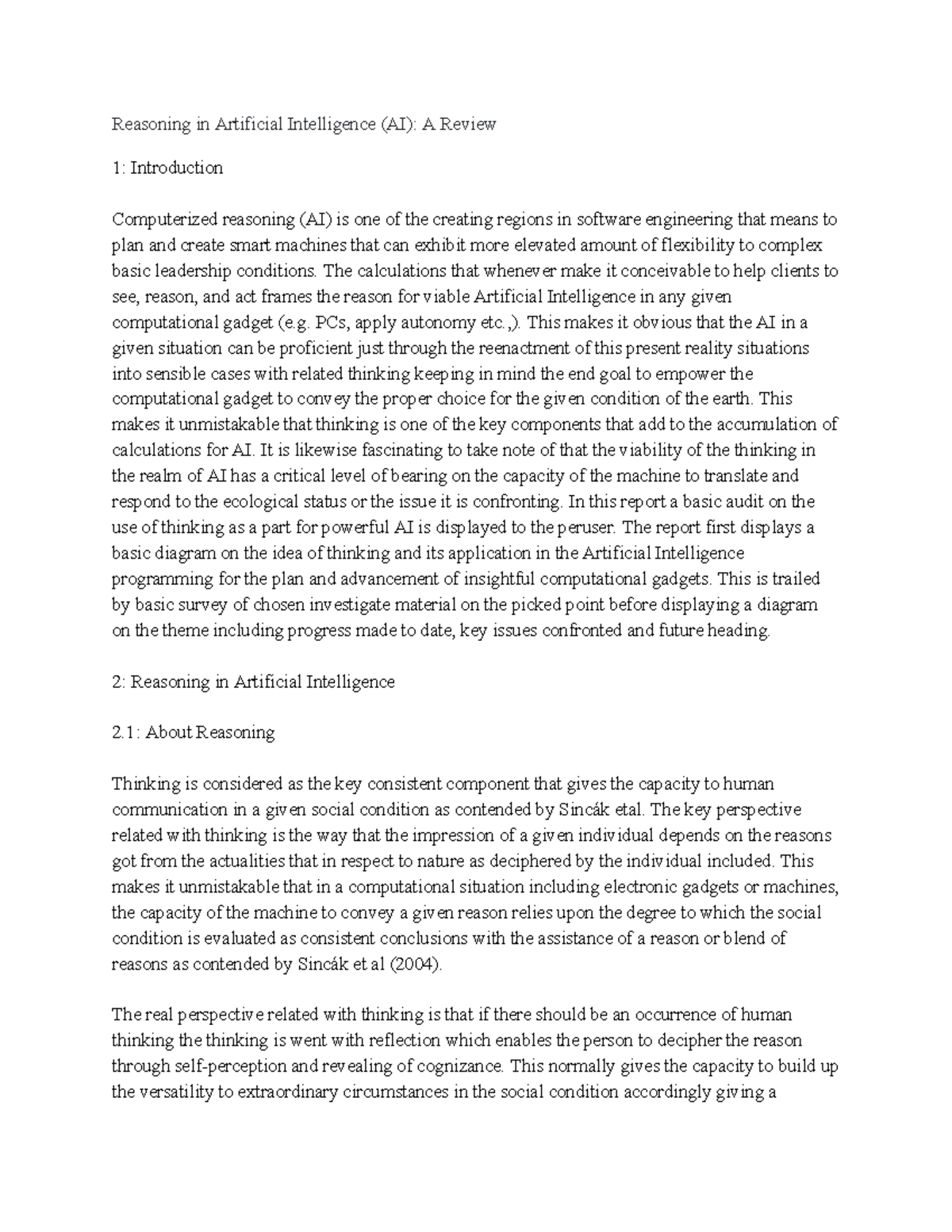 Reasoning in Artificial Intelligence - The calculations that whenever ...