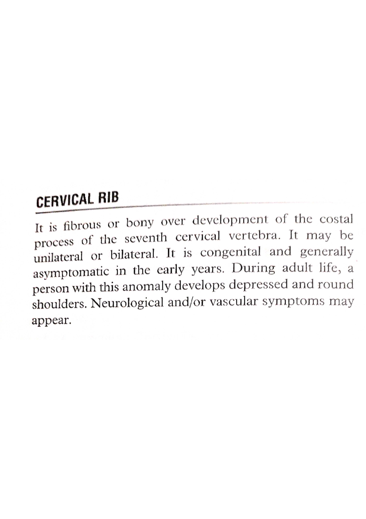 Cervical Rib - Condition detailed management and exercises ...