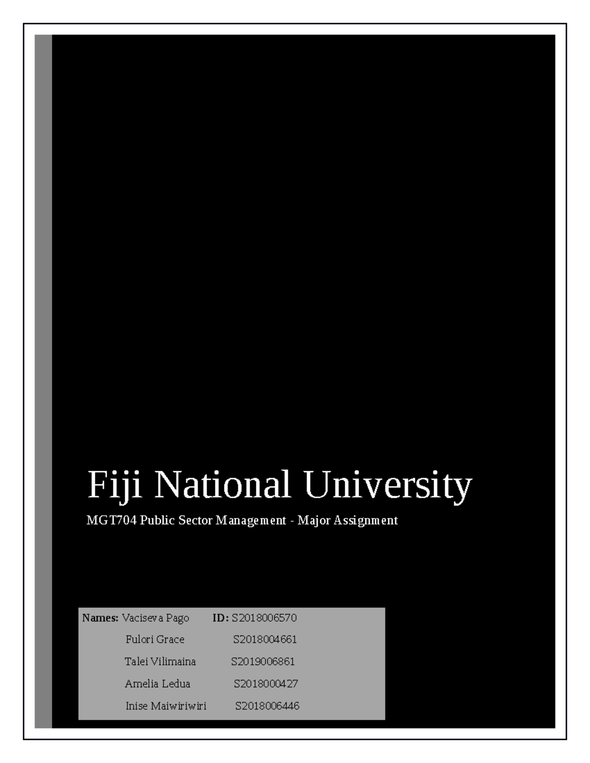 MGT704 Major Assignment 2021 research project - Organisation Analysis ...
