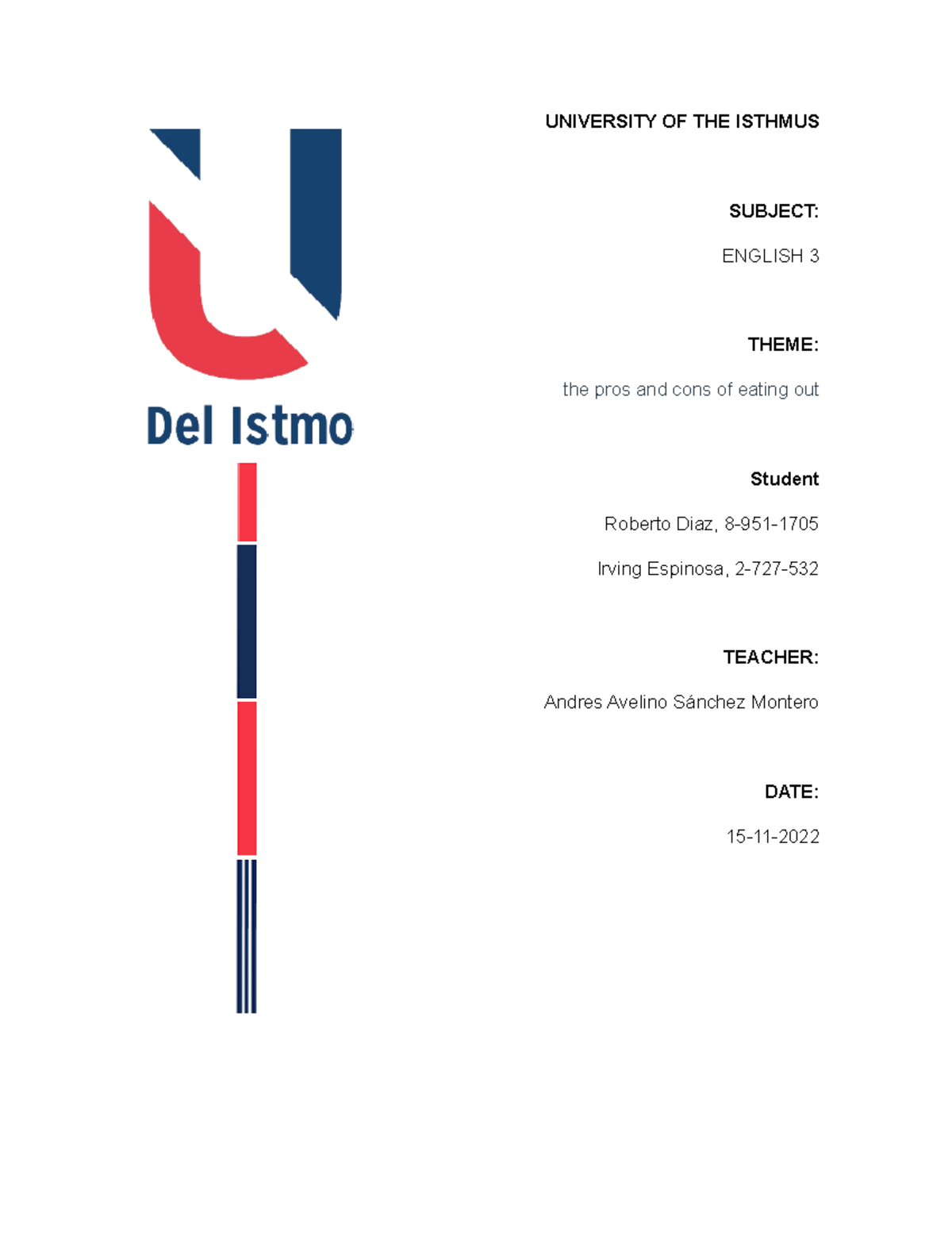 Activity # 2 ingles - 3 - actividad 2 - UNIVERSITY OF THE ISTHMUS ...