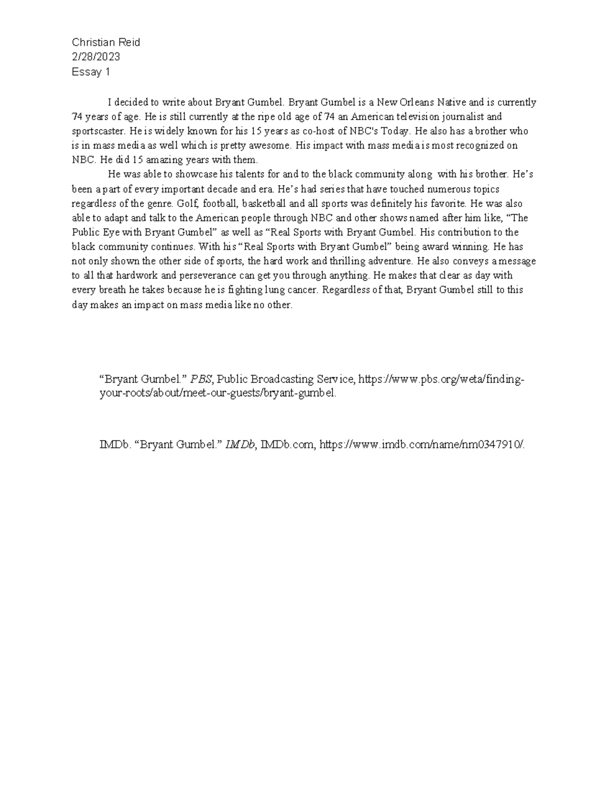 Christian Reid Mass Media Essay 1 Upload - Christian Reid 2/28/ Essay 1 ...