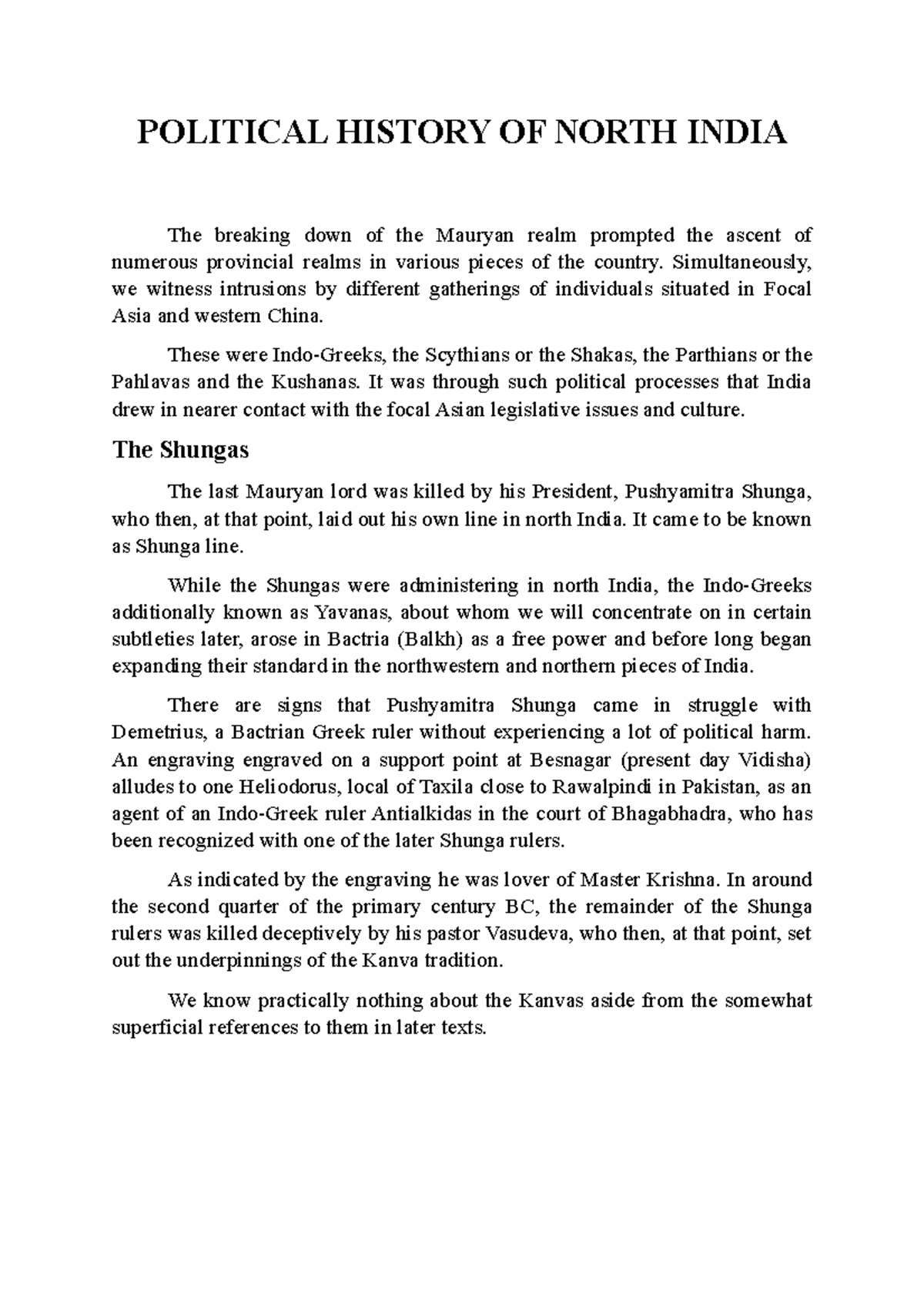 Political History OF North India - POLITICAL HISTORY OF NORTH INDIA The ...