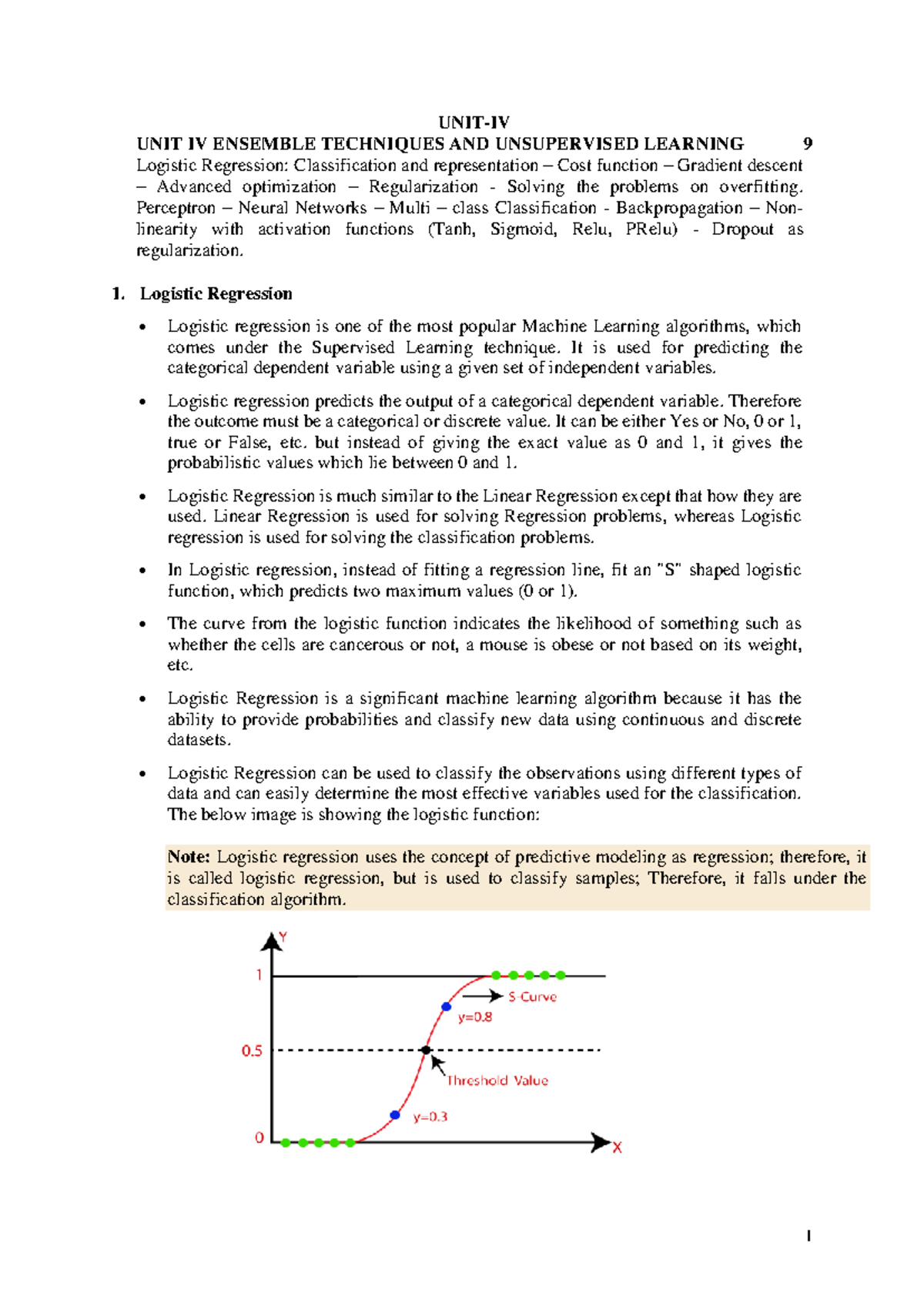 UNIT IVAIML - Study Material for AIML, Covering full syllabus of Anna University - UNIT-IV UNIT ...