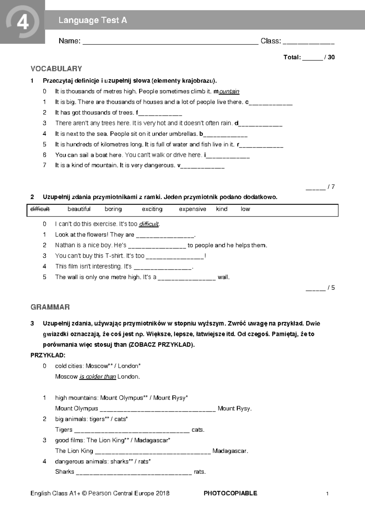 Test UNIT 4 - ... - Name ...