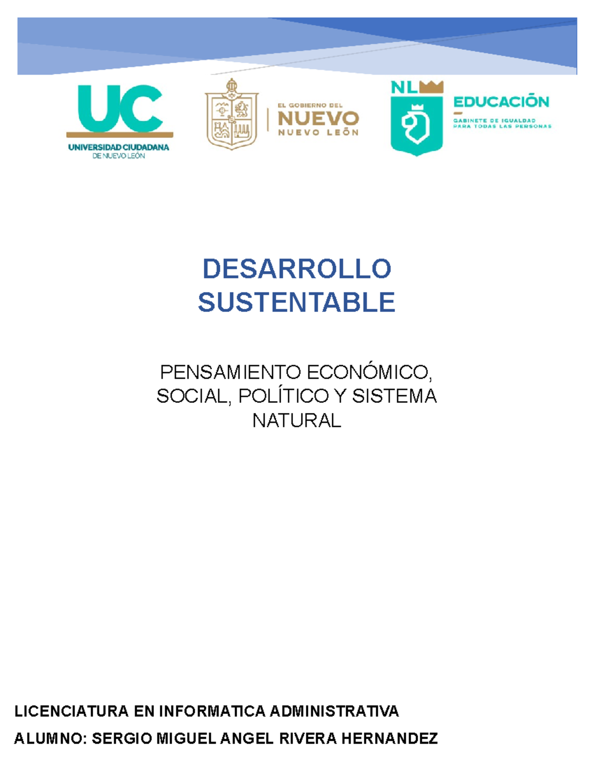 Pensamiento Económico, Social, Político Y Sistema Natural desarrollo sustentable - PENSAMIENTO ...