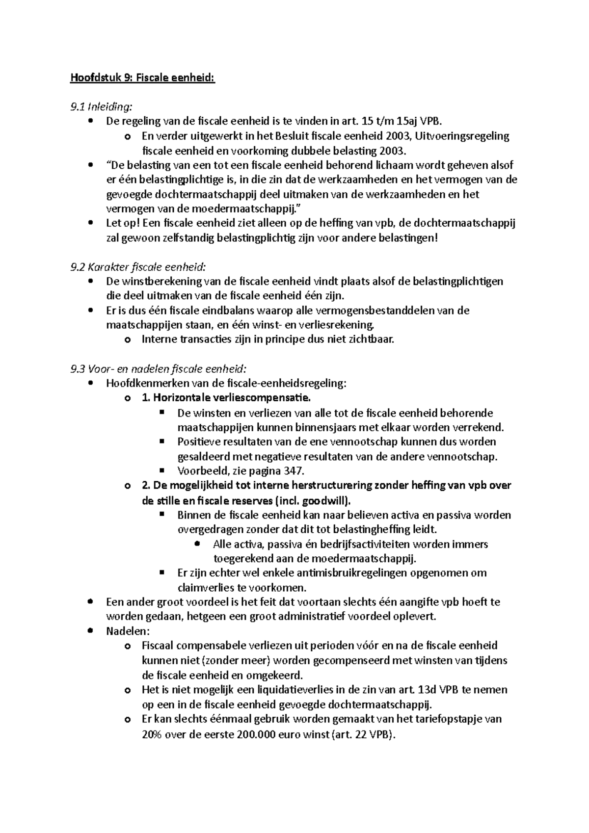 Hoofdstuk 9, Fiscale eenheid - Hoofdstuk 9: Fiscale eenheid: 9 ...
