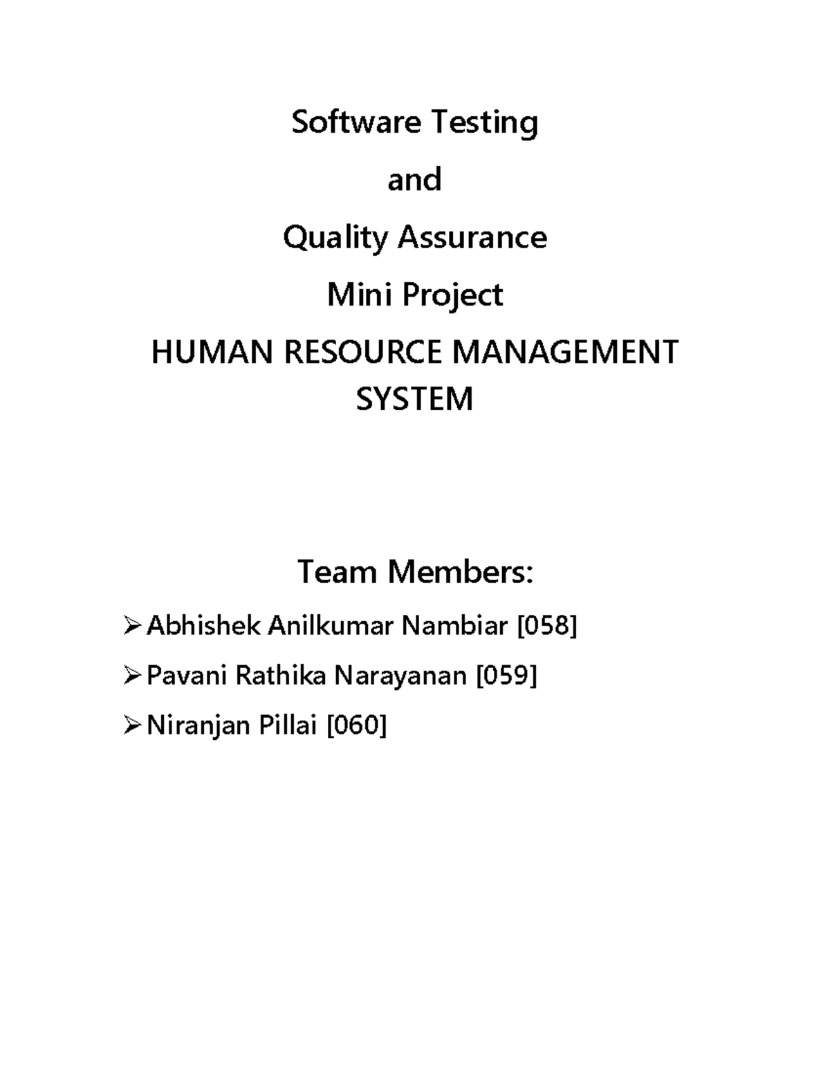 HRMS Project documentation - Software Testing and Quality Assurance ...