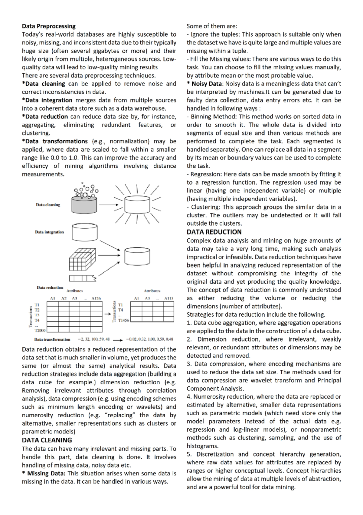 Data Mining and Ware Housing Module 2 - Short Note - KTU - Studocu