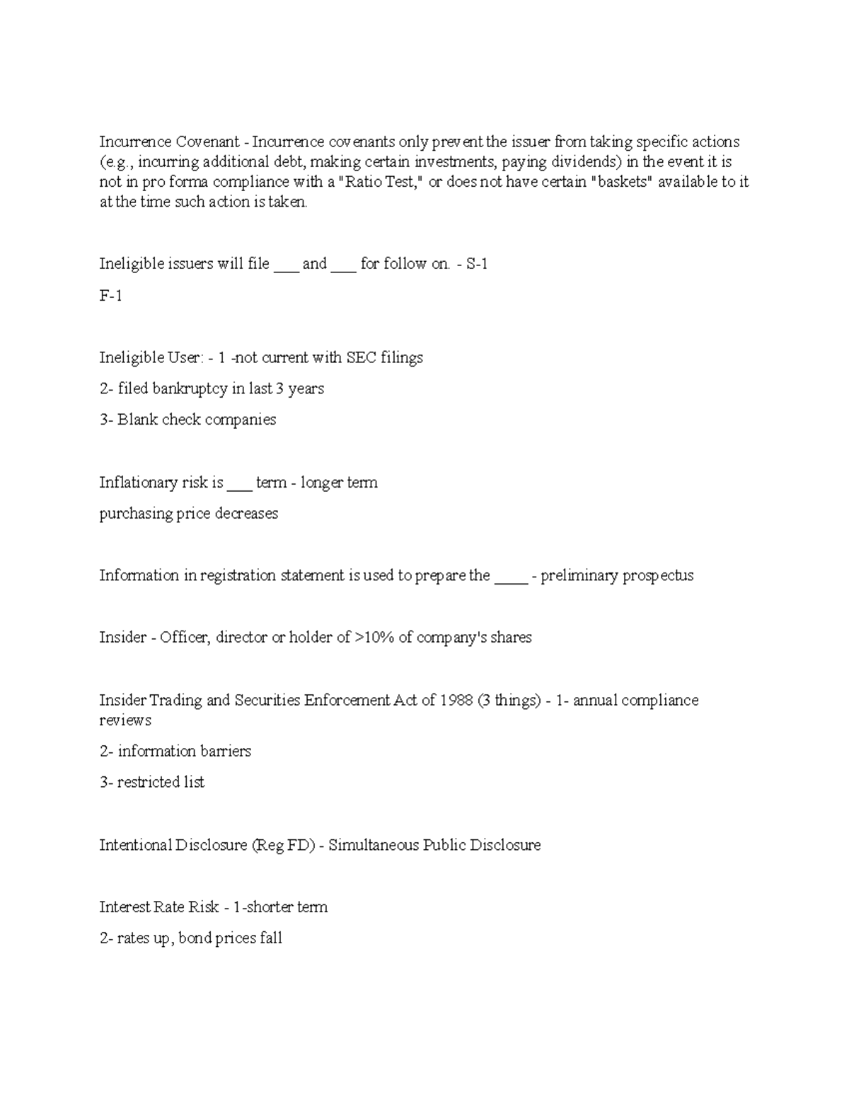 Note 24 - Series 75 - Incurrence Covenant - Incurrence covenants only ...