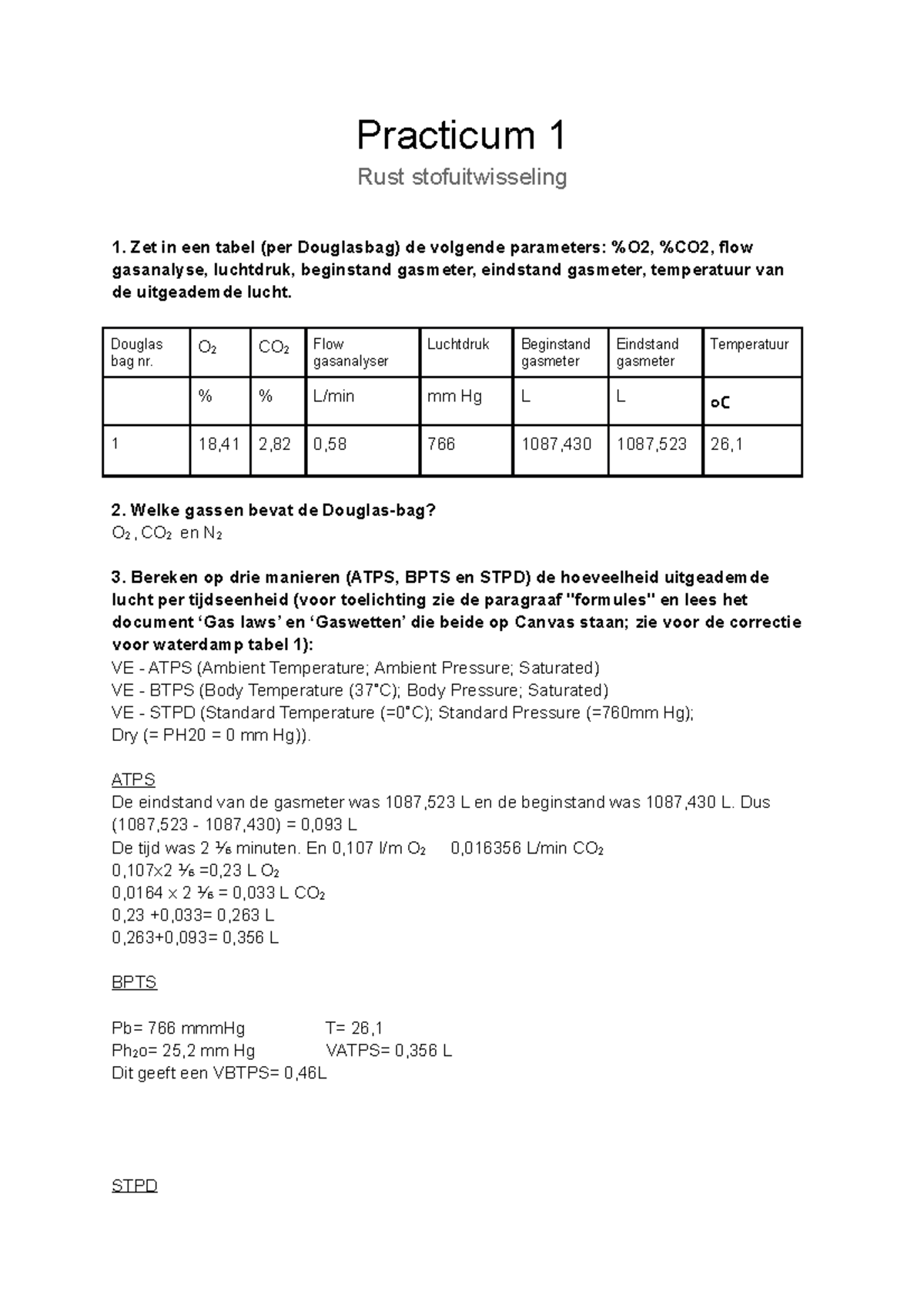 Practicum 1 IF - Practicum 1 Rust stofuitwisseling Zet in een tabel ...