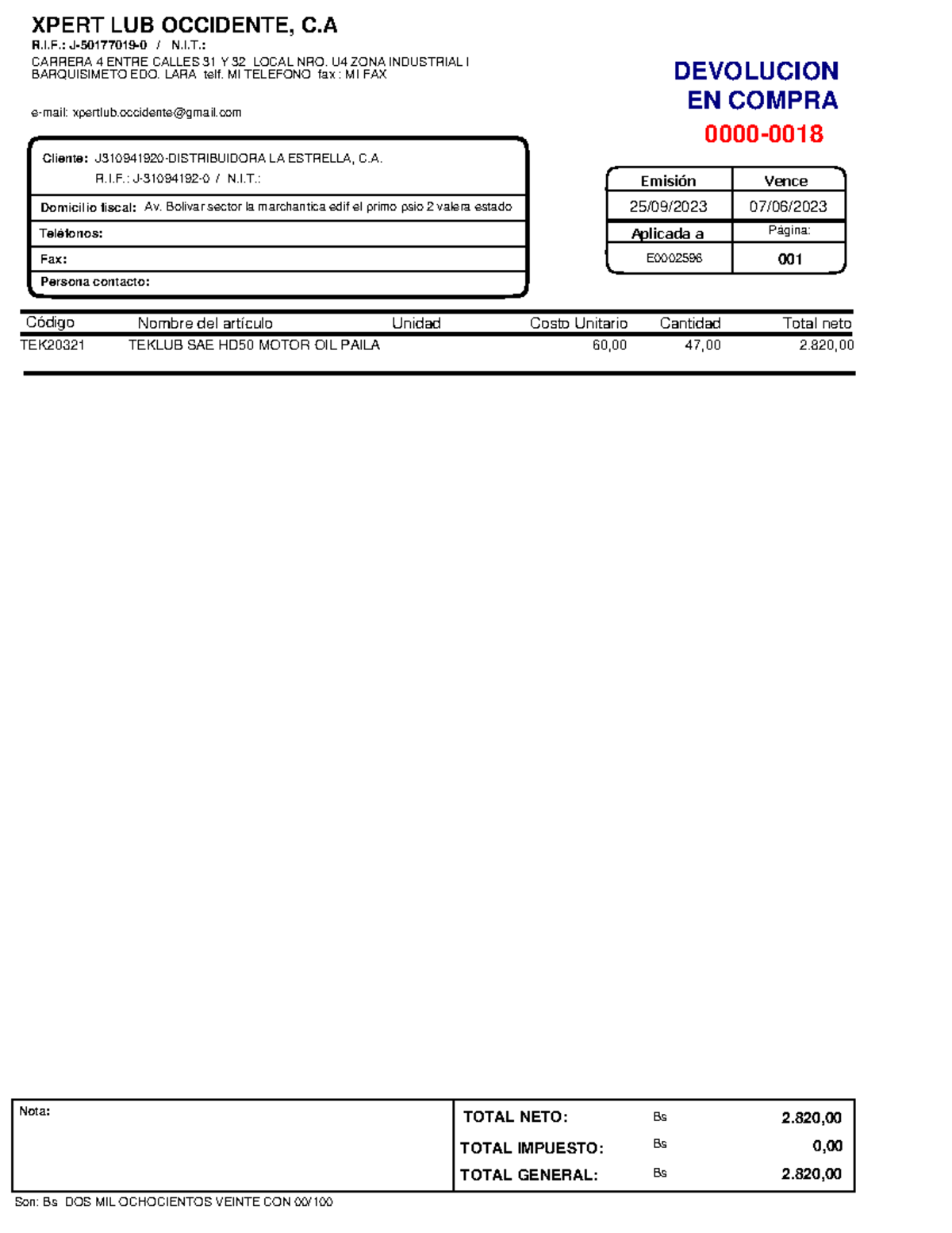 DEVH - XPERT LUB OCCIDENTE, C CARRERA 4 ENTRE CALLES 31 Y 32 LOCAL NRO ...