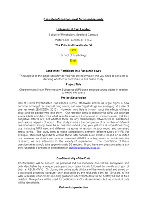 Ethics Application Form Example - UNIVERSITY OF EAST LONDON School of ...